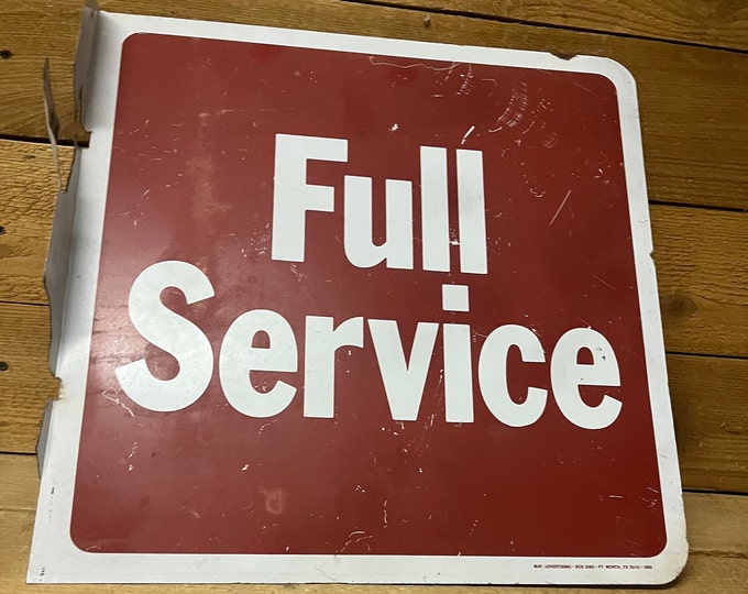 Original Vintage Full Service Metal Sign Flanged Double Sided - Gas ...