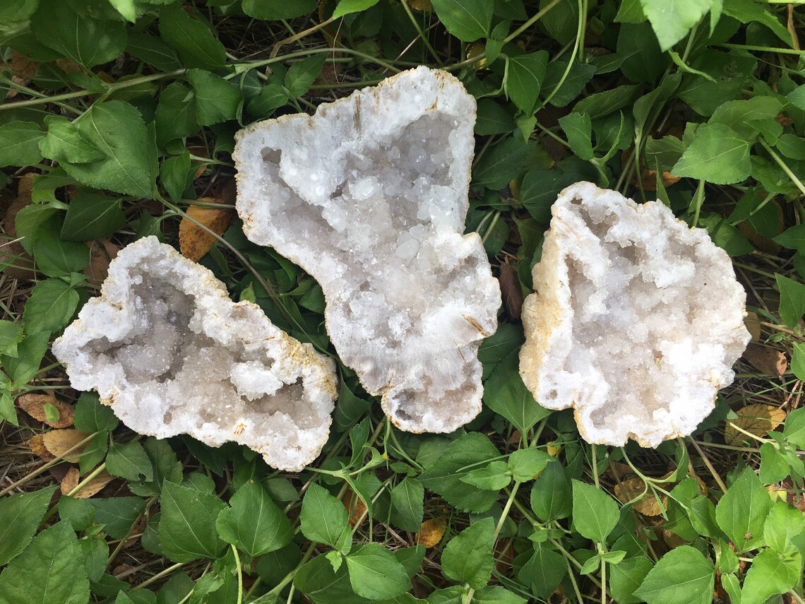 One Diamond Saw Cut Geode 2" Half | Moroccan Druzy Crystals Quartz ...