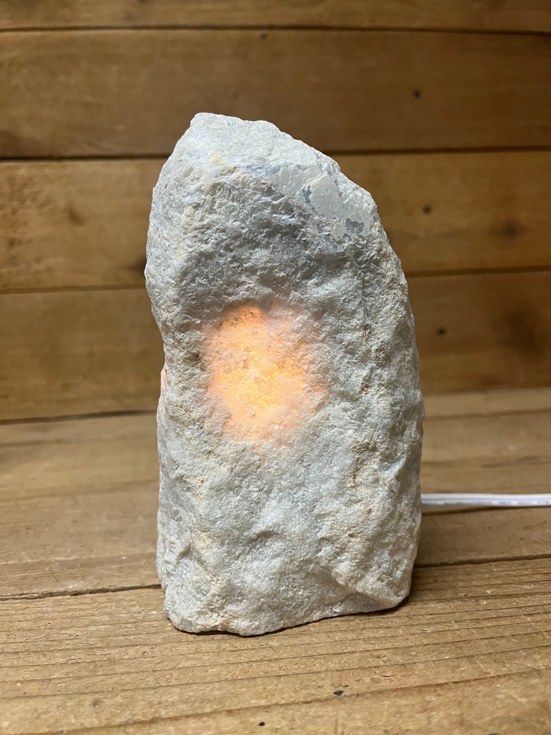 Natural Rough Blue Calcite Mineral 7 Lamp W/ Cord & Bulb Home Office ...