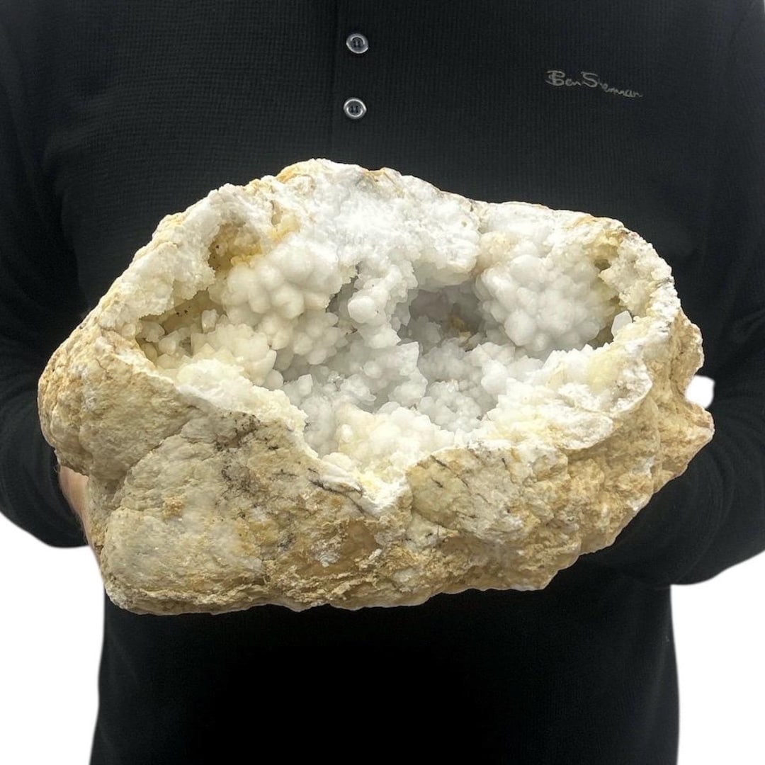 Large Natural Broken Moroccan Geode White | Clear Quartz Crystals 12 ...