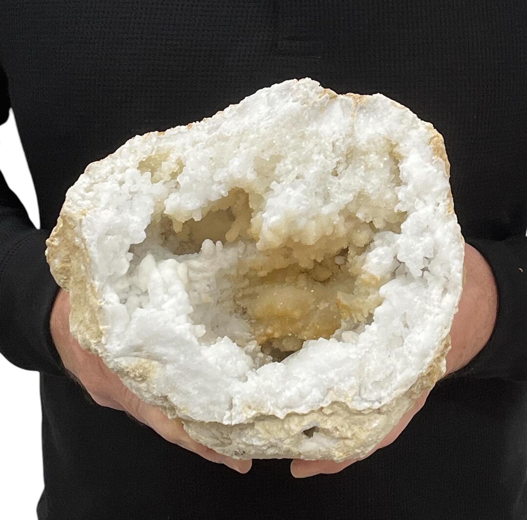 Huge Natural Broken Moroccan Geode Druzy Cave White | Clear Quartz ...