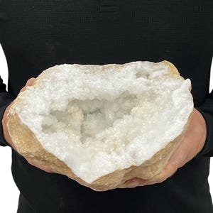 Huge Natural Broken Moroccan Geode White Clear Quartz Crystals 8.5 16. ...