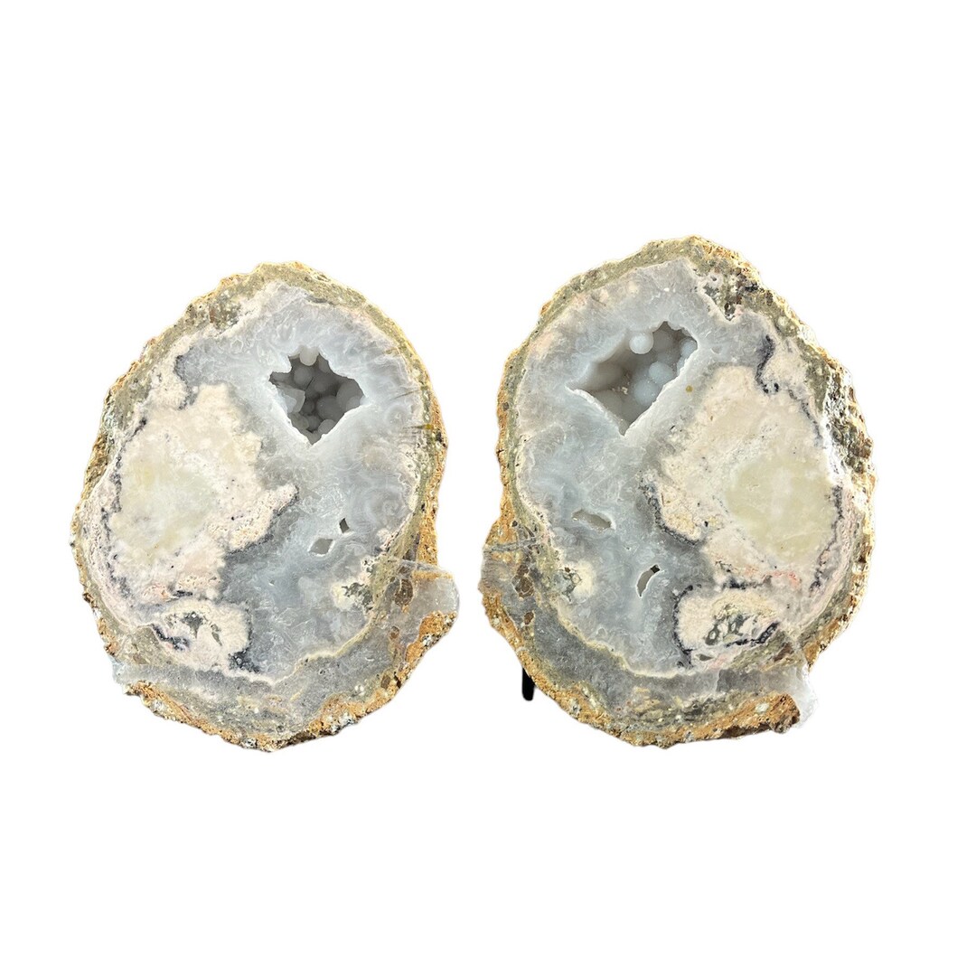 Cut Large Mexican Trancas Geode 4” Pair W/ Stands - Etsy