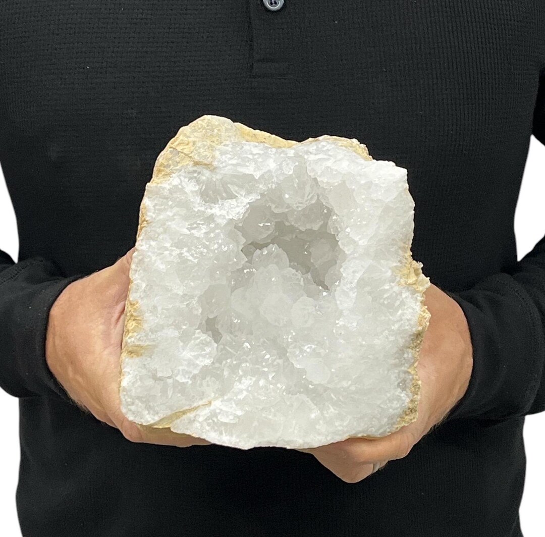 Natural Broken Moroccan Geode White Clear Quartz Crystals 7.25 9.05 Lbs ...