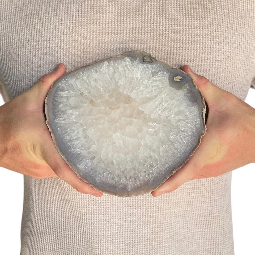 Large Agate Slab/slice Thick W/ Metal Stand Natural Color 7 - Etsy