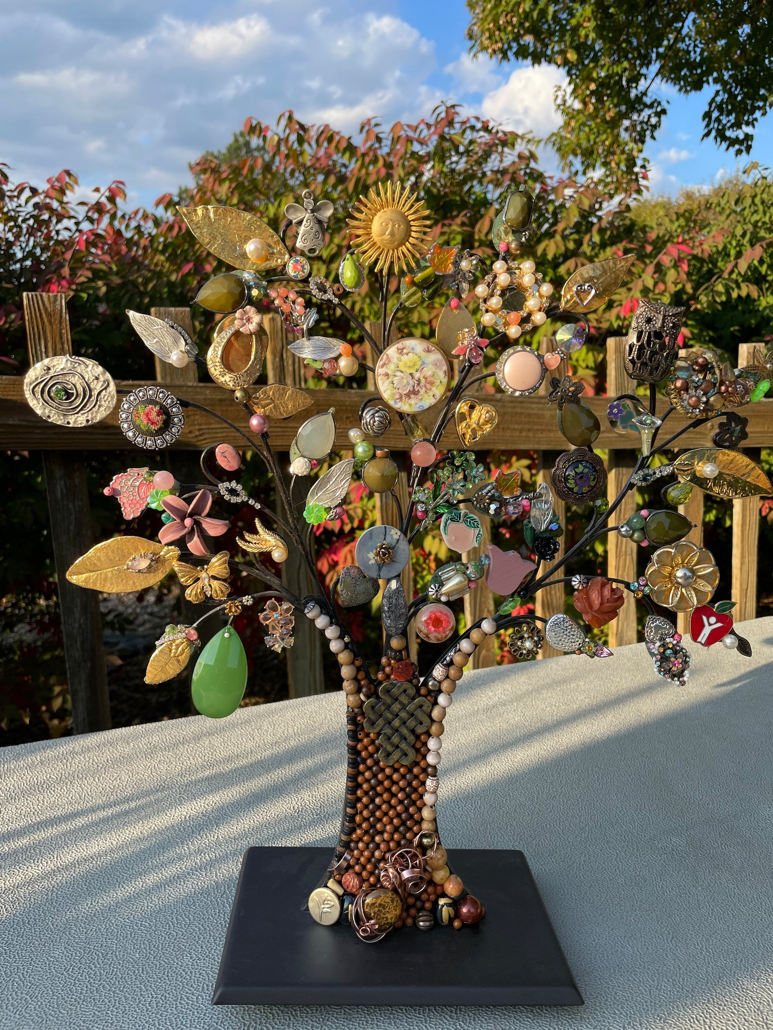 Jeweled Tree of Life standing With Flowers and Leaves - Etsy