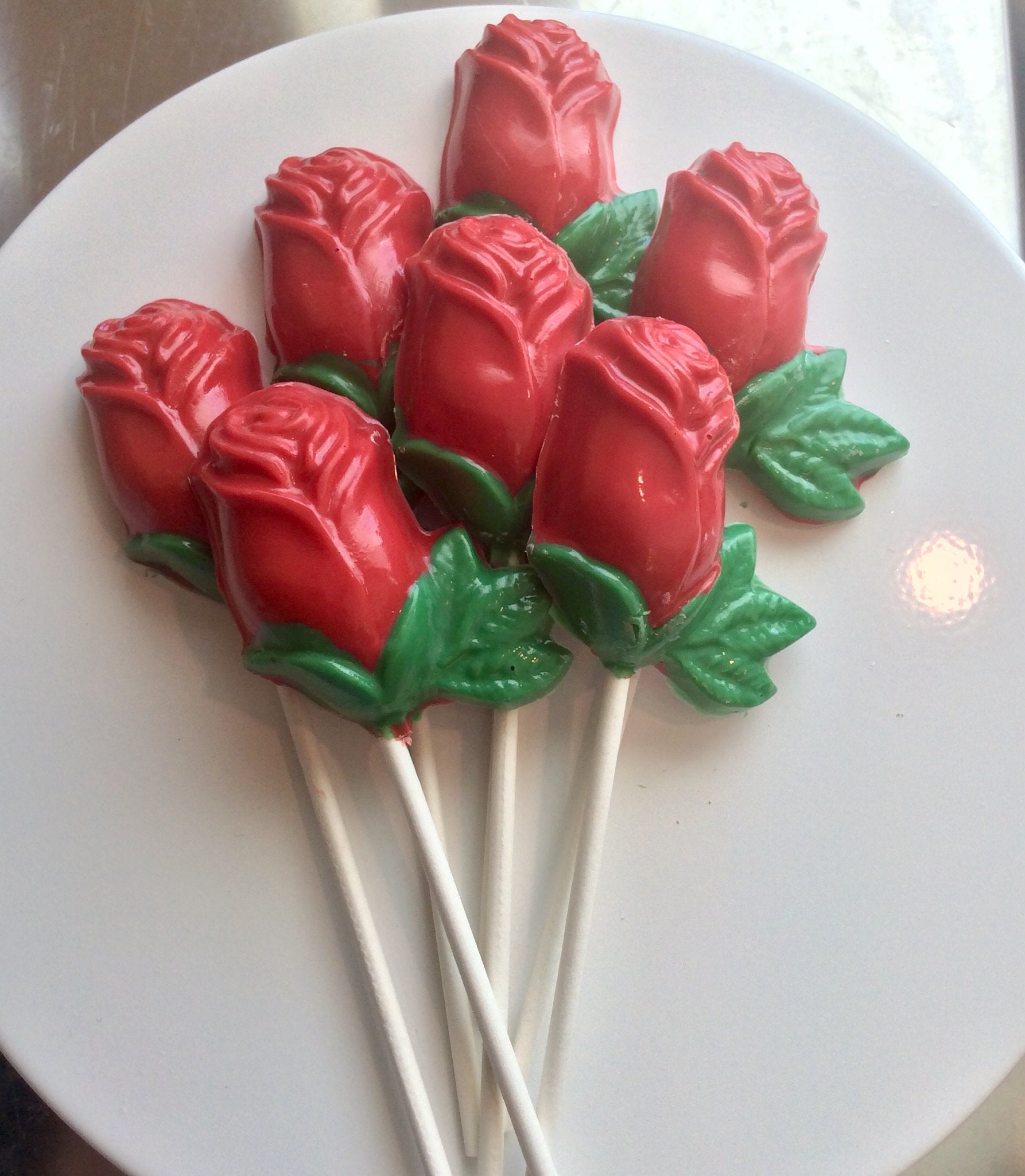 12 chocolate rose lollipops | Etsy