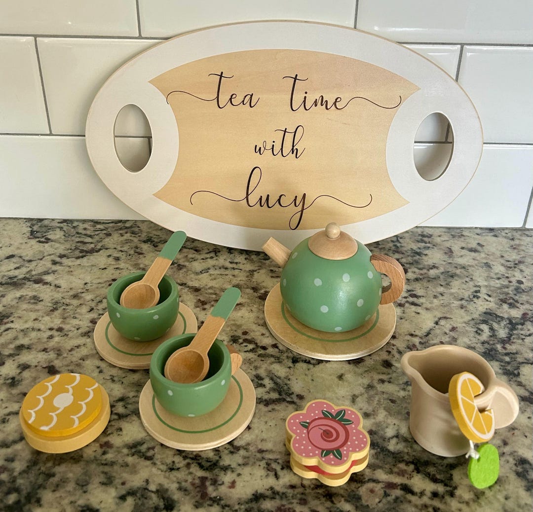 Personalized Wooden Toddler Afternoon Tea Play Set Birthday Gift ...