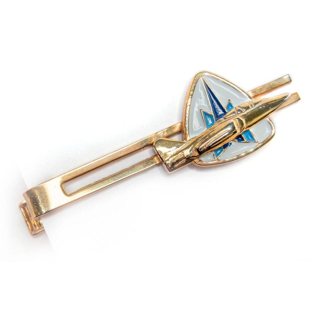 Vintage Airplane Tiebar Clip: Embossed Jet, Gold Tone Alligator Clip - Etsy