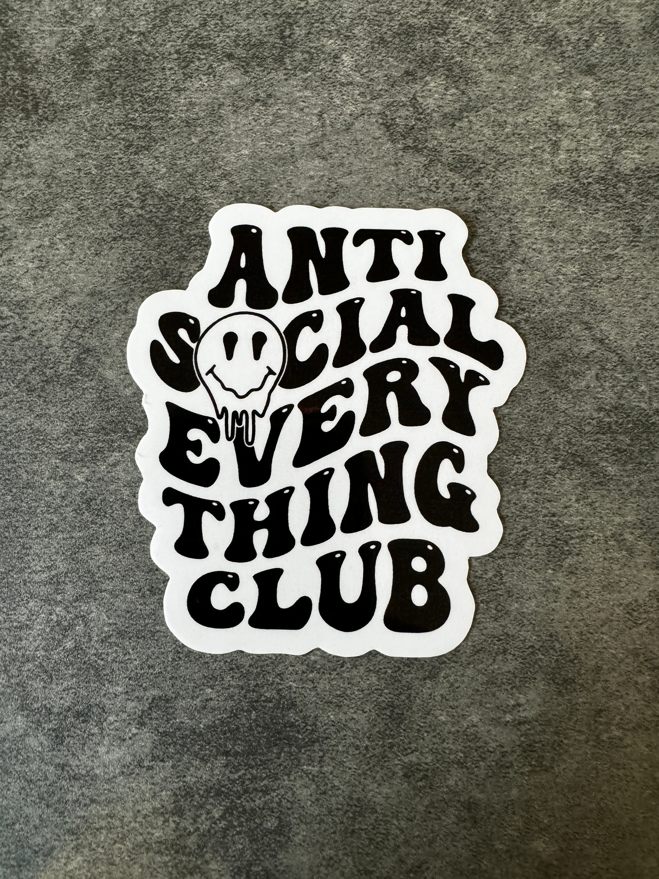 Anti Social Everything Club Sticker - Etsy