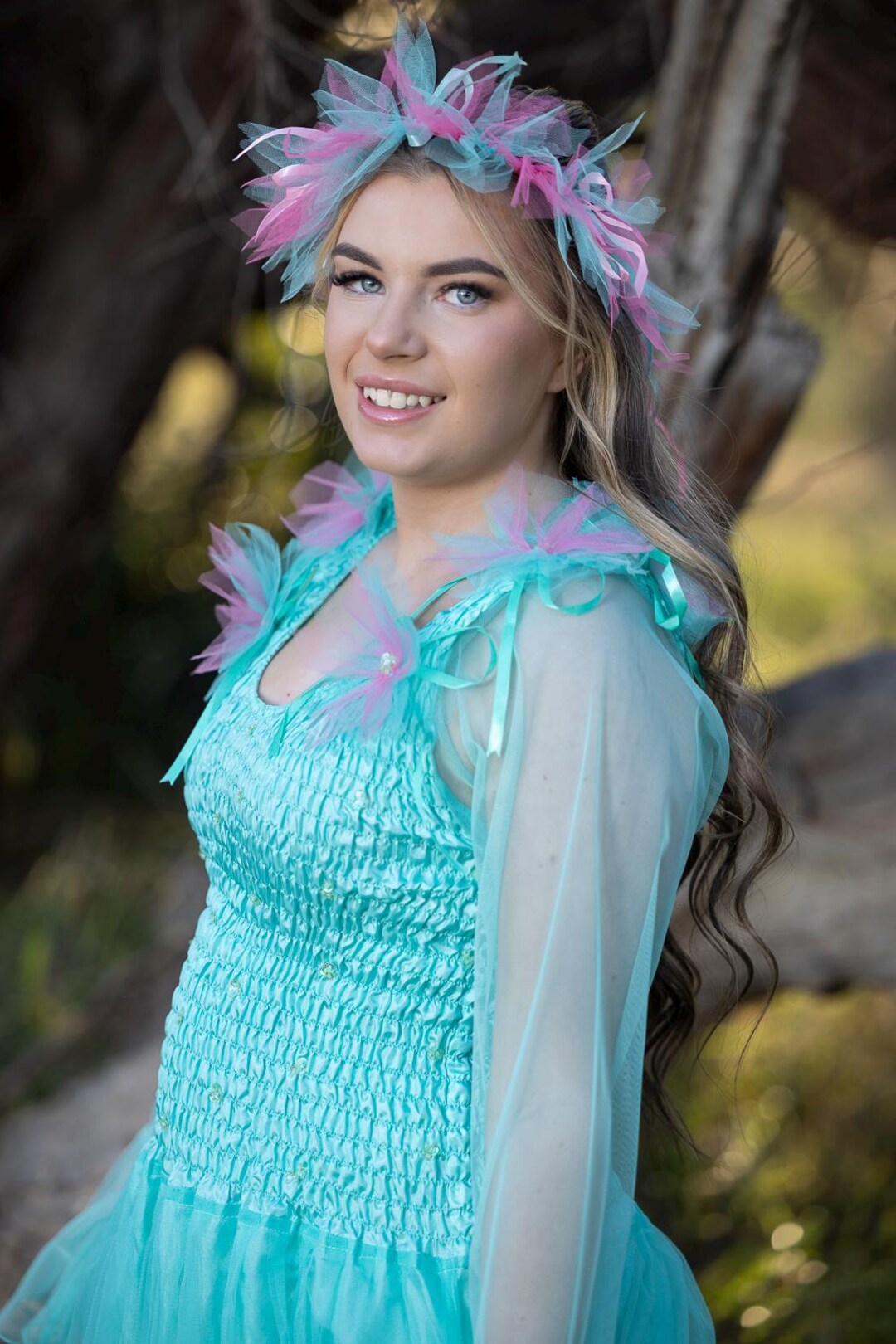 Women's Fairy Dress & Bohemian Tulle Headpiece ~ Midsummer Festival ...