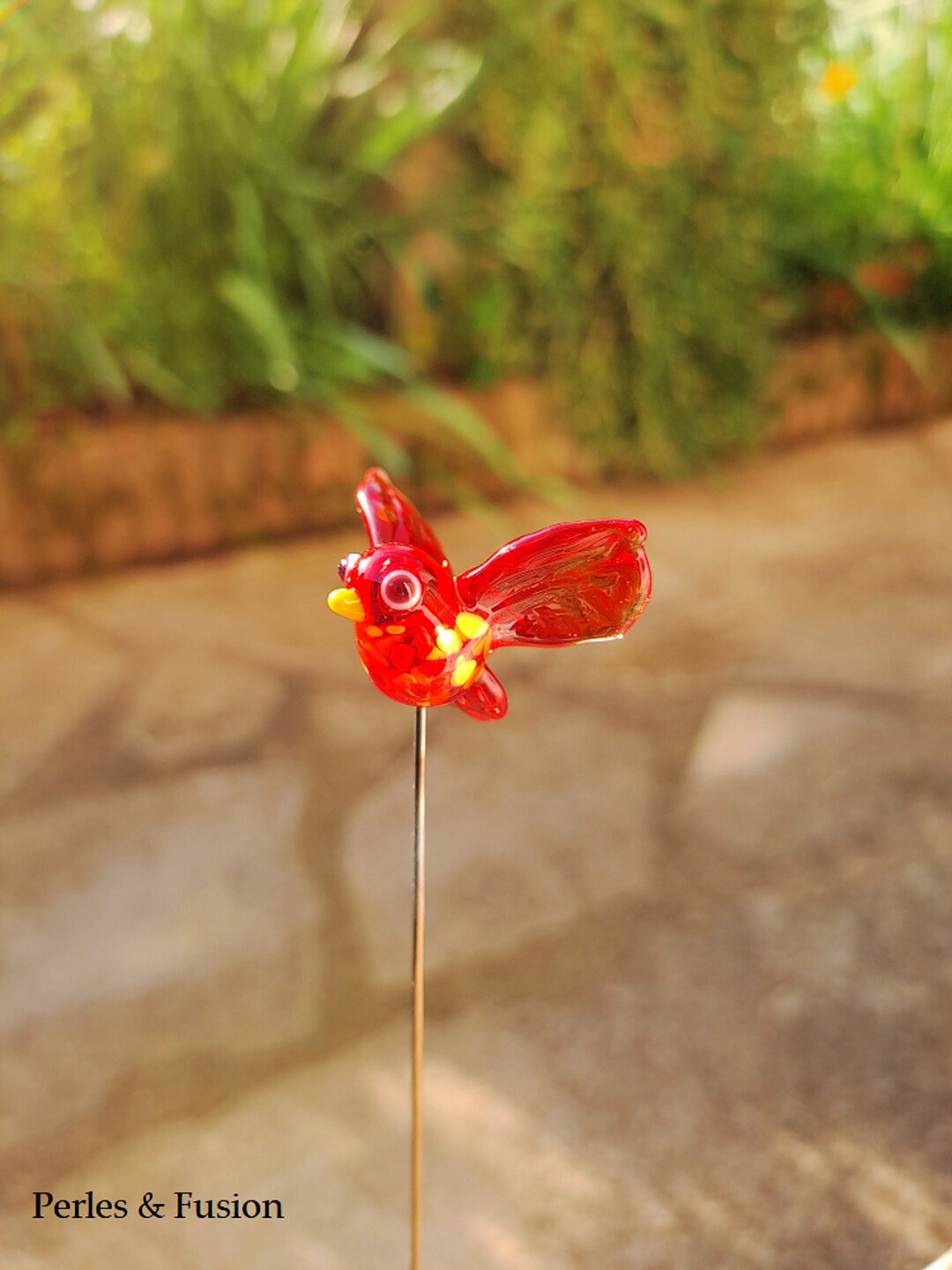 Glass Bird Red Glass Bird to Plant, Murano Glass Bird Decoration Plants ...
