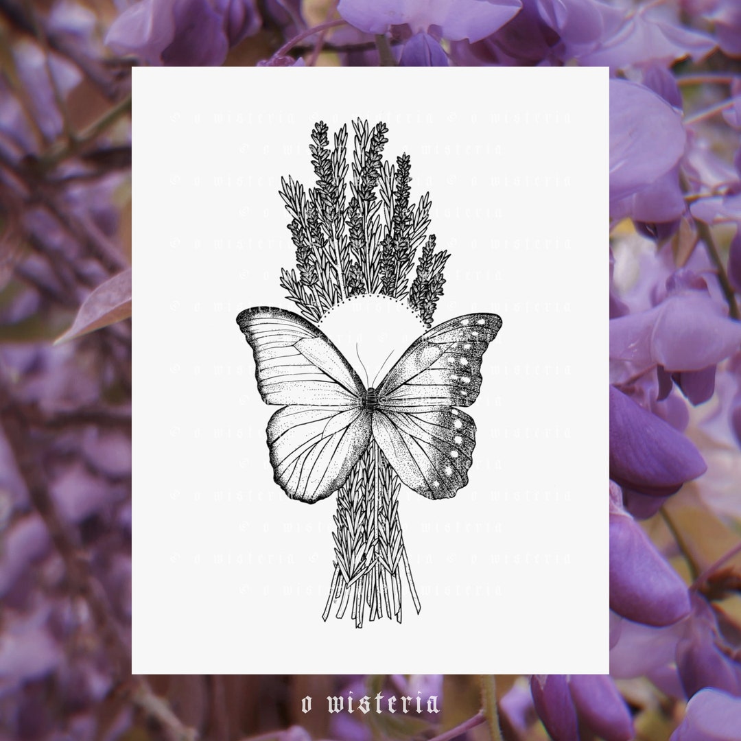 Butterfly Print Chimera Gynandromorph Non-binary Lavender, Rosemary ...