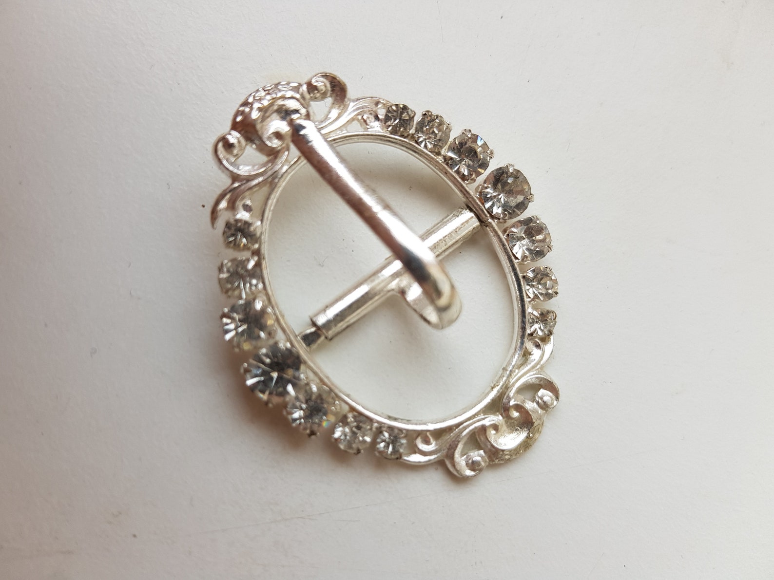Vintage Belt Buckle , Rhinestone Metal , Round and Oval , Special ...