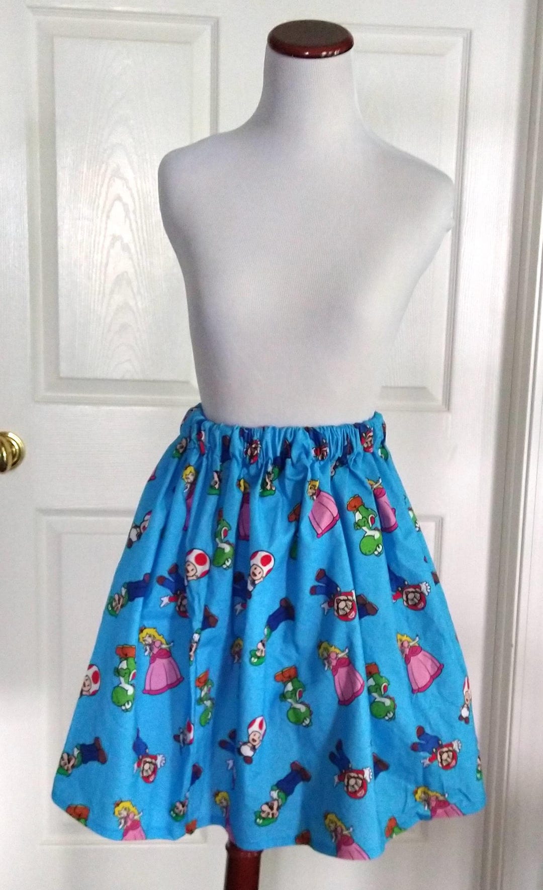 Princess Plumber Mushroom Dinosaur Video Game Characters Blue Skirt - Etsy