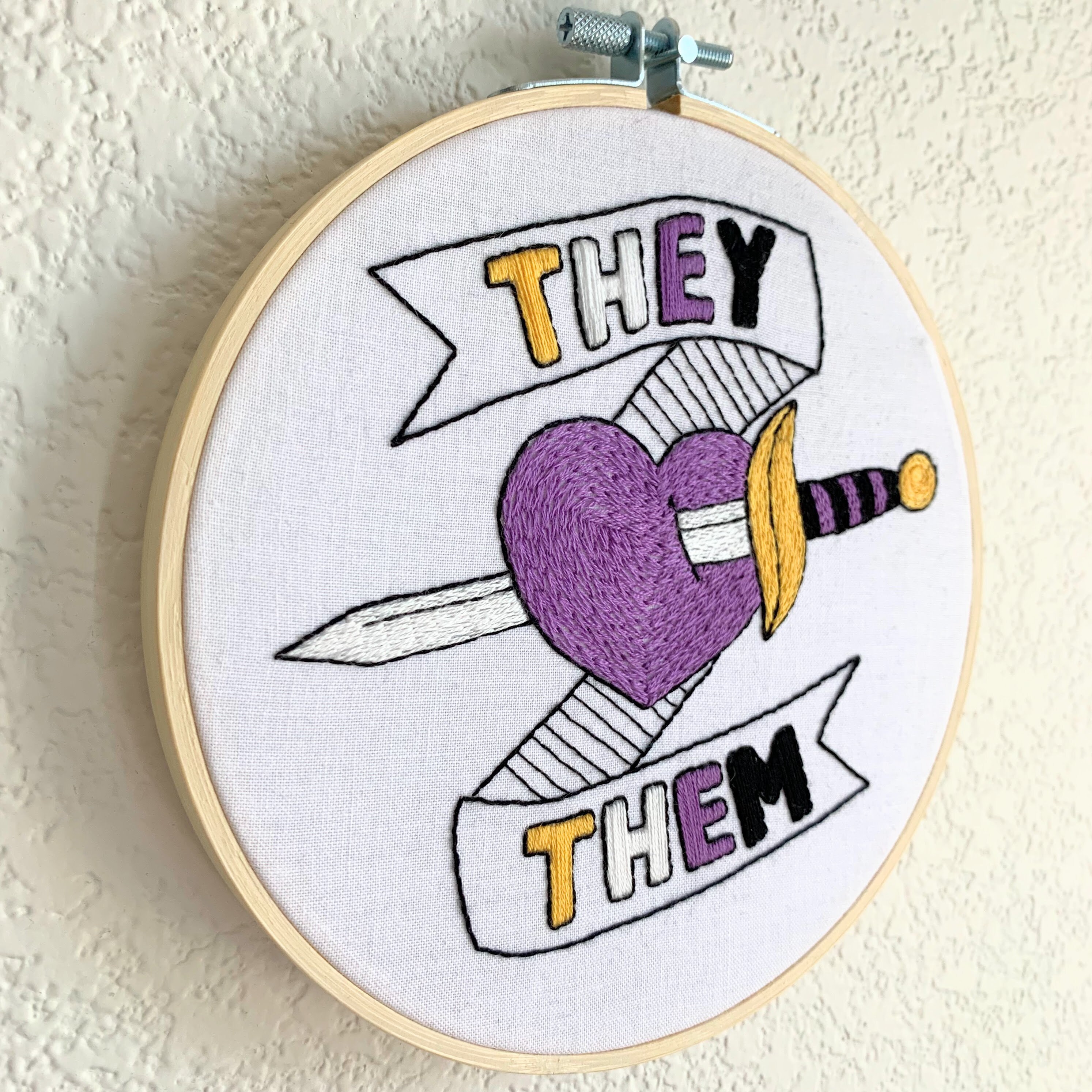 Pronoun Dagger Embroidery Pattern - PDF - Etsy