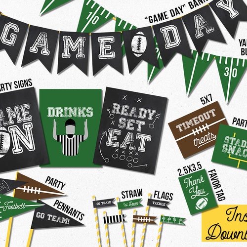 Football Party Signs Instant Download Football Birthday | Etsy