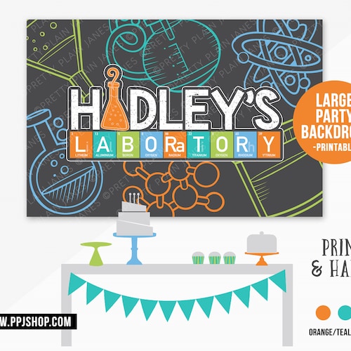 Science Birthday Banner Happy Birthday Chemistry Backdrop - Etsy