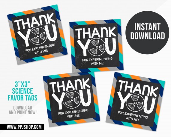 INSTANT DOWNLOAD Science Favor Tag Chalkboard | Printable Science Favor ...
