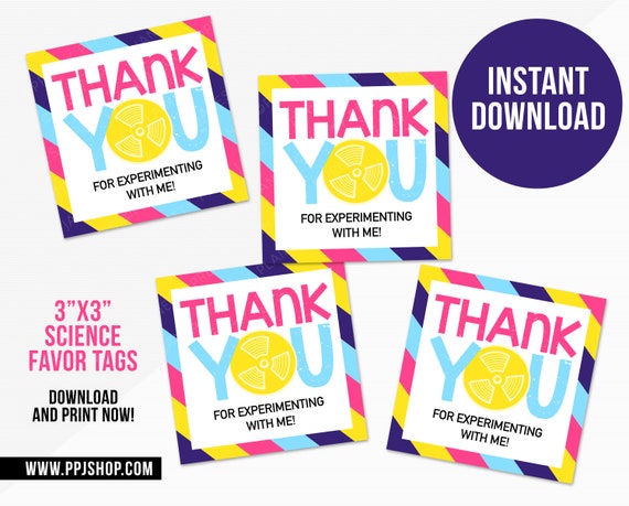 INSTANT DOWNLOAD Science Favor Tags | Printable Science Favor Tag | Mad ...