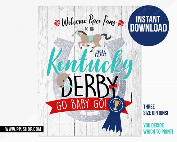 INSTANT DOWNLOAD Kentucky Derby Welcome Sign | 8X10, 11X14, 16X20 Party ...