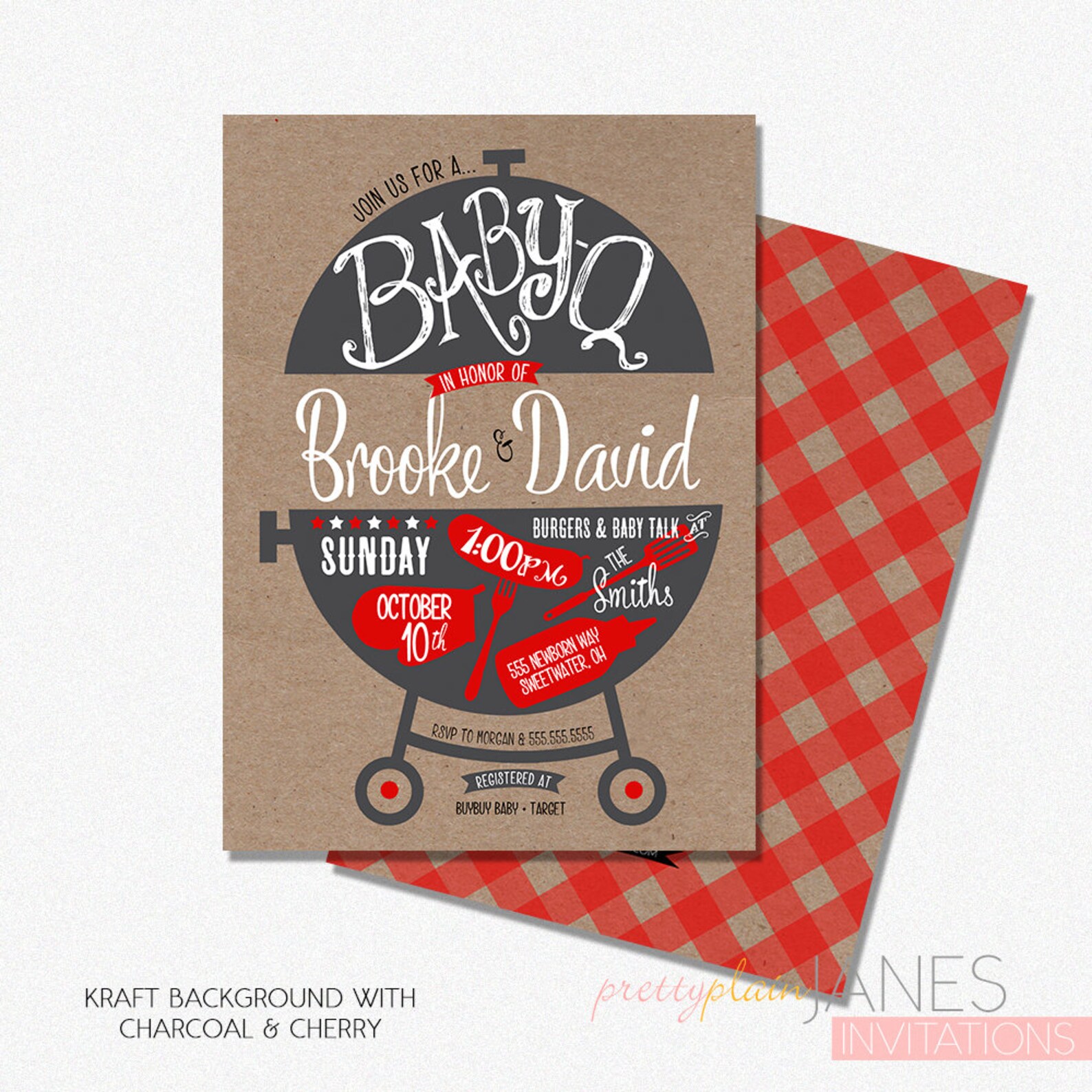 Baby-q Shower Invitation Baby-q Party Invitation Baby-q | Etsy