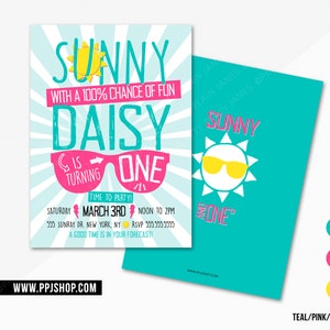 Weather Birthday Invitation Sun Forecast Birthday Invite Boy - Etsy