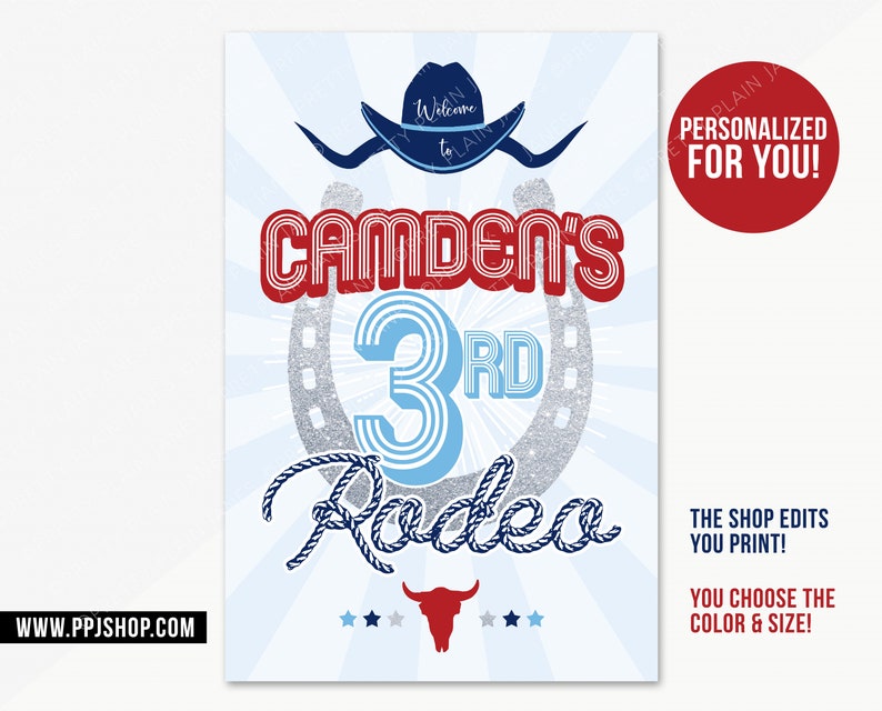 Rodeo Printable Welcome Sign 1st Rodeo Welcome Sign Cowboy | Etsy