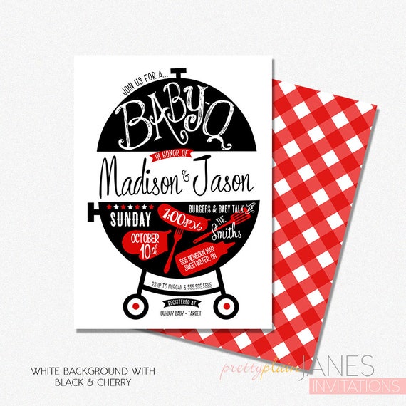 Baby-Q Shower Invitation | Baby-Q Party Invitation | Baby-Q Digital ...