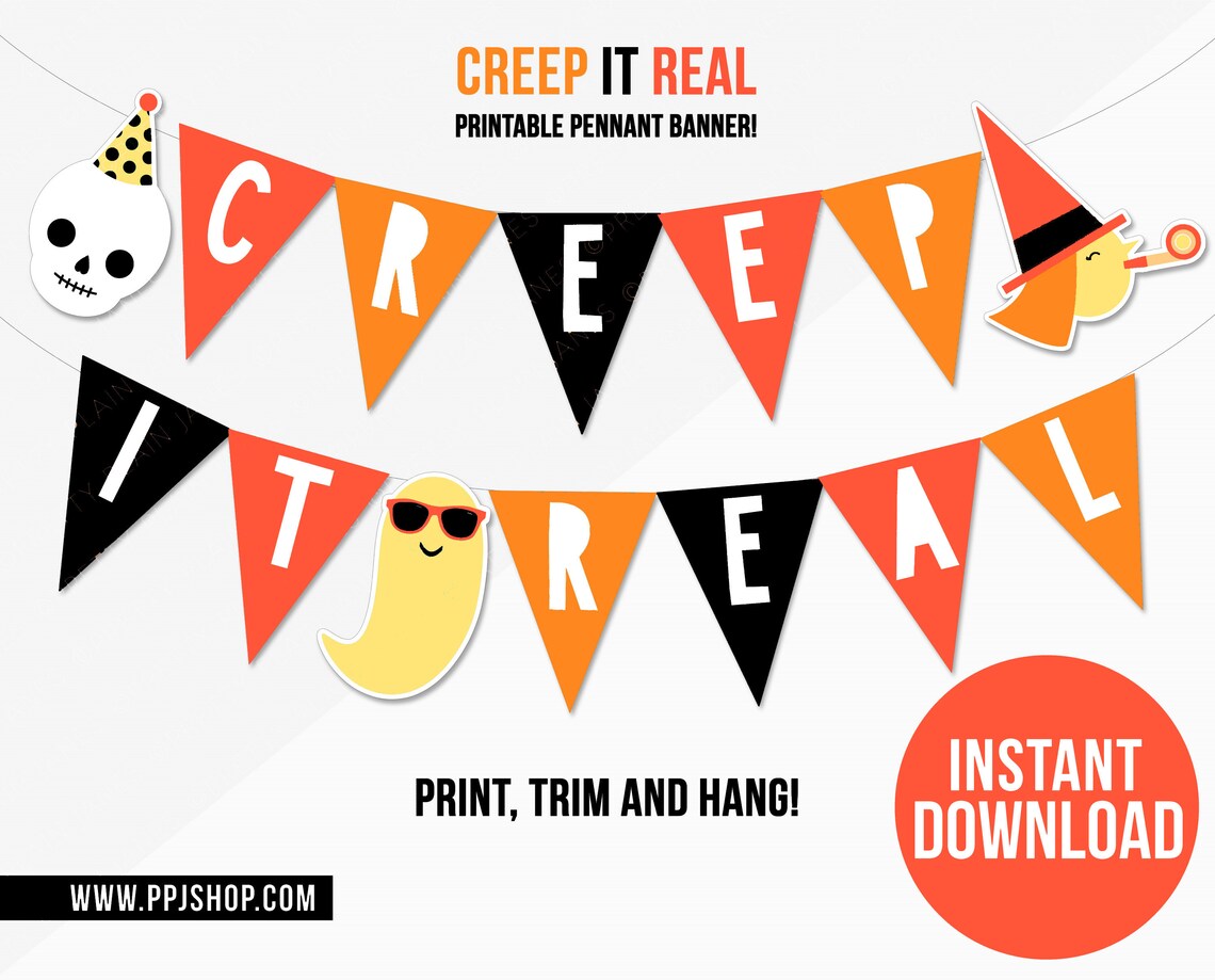 INSTANT DOWNLOAD Halloween Printable Banner Creep It Real - Etsy