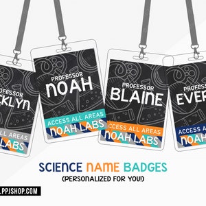 Science Lab Name Badges Chemistry Name Badge Mad Scientist Lab Badges ...