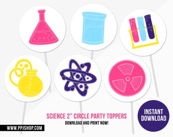 INSTANT DOWNLOAD Science Toppers Printable 2 Circle | Etsy
