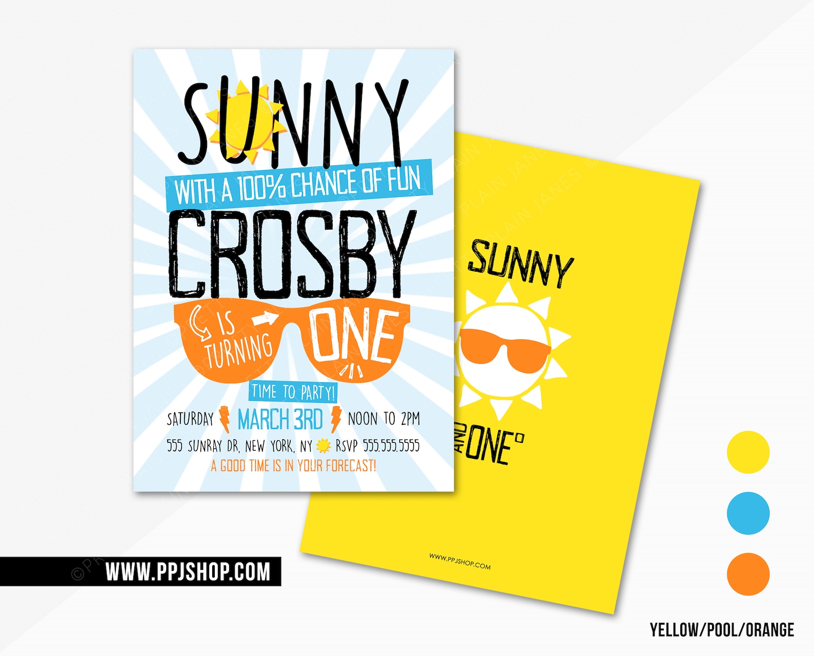 Weather Birthday Invitation Sun Forecast Birthday Invite Boy - Etsy