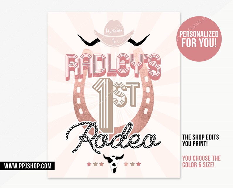 Rodeo Printable Welcome Sign 1st Rodeo Welcome Sign Cowboy | Etsy