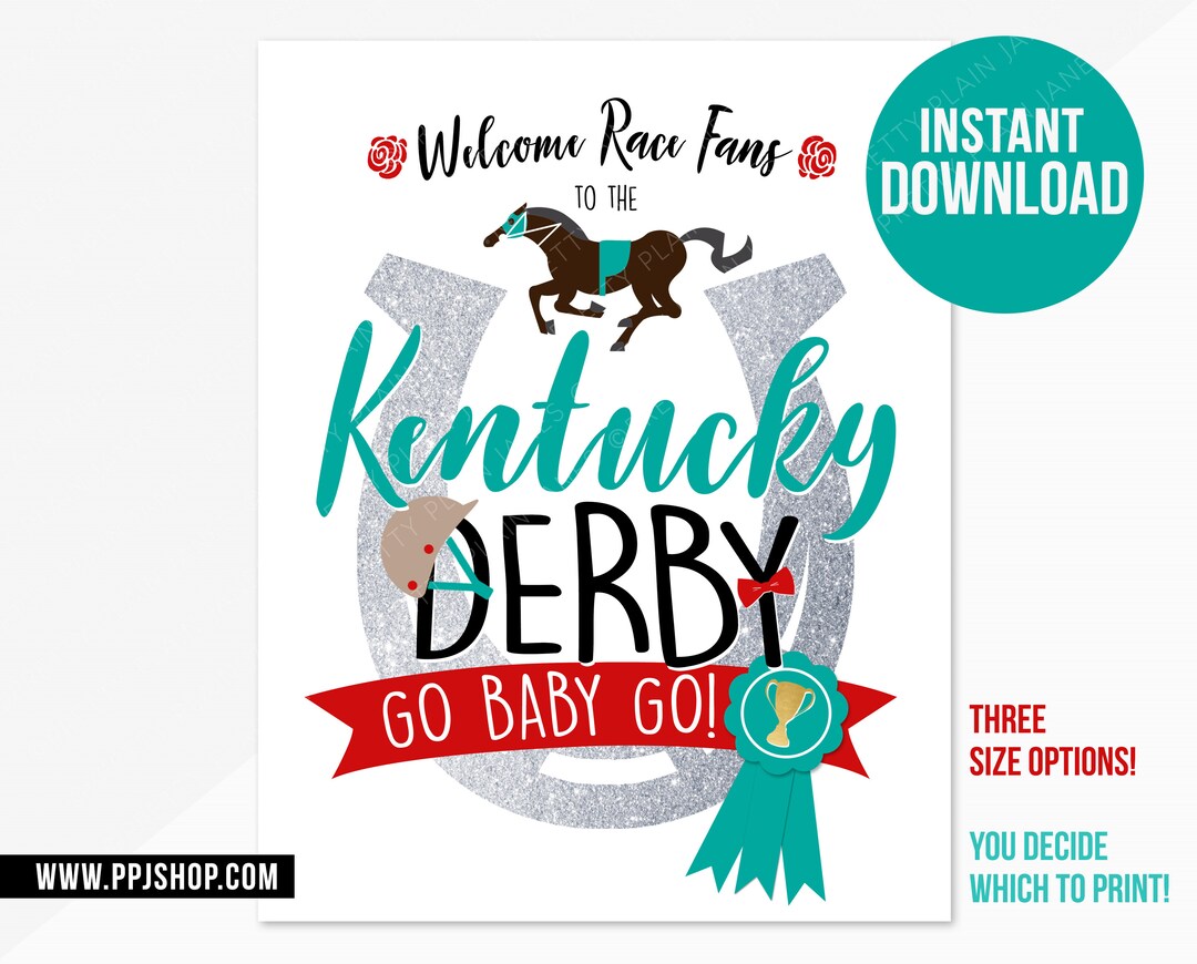 INSTANT DOWNLOAD Kentucky Derby Welcome Sign 8X10, 11X14, 16X20 Sign ...