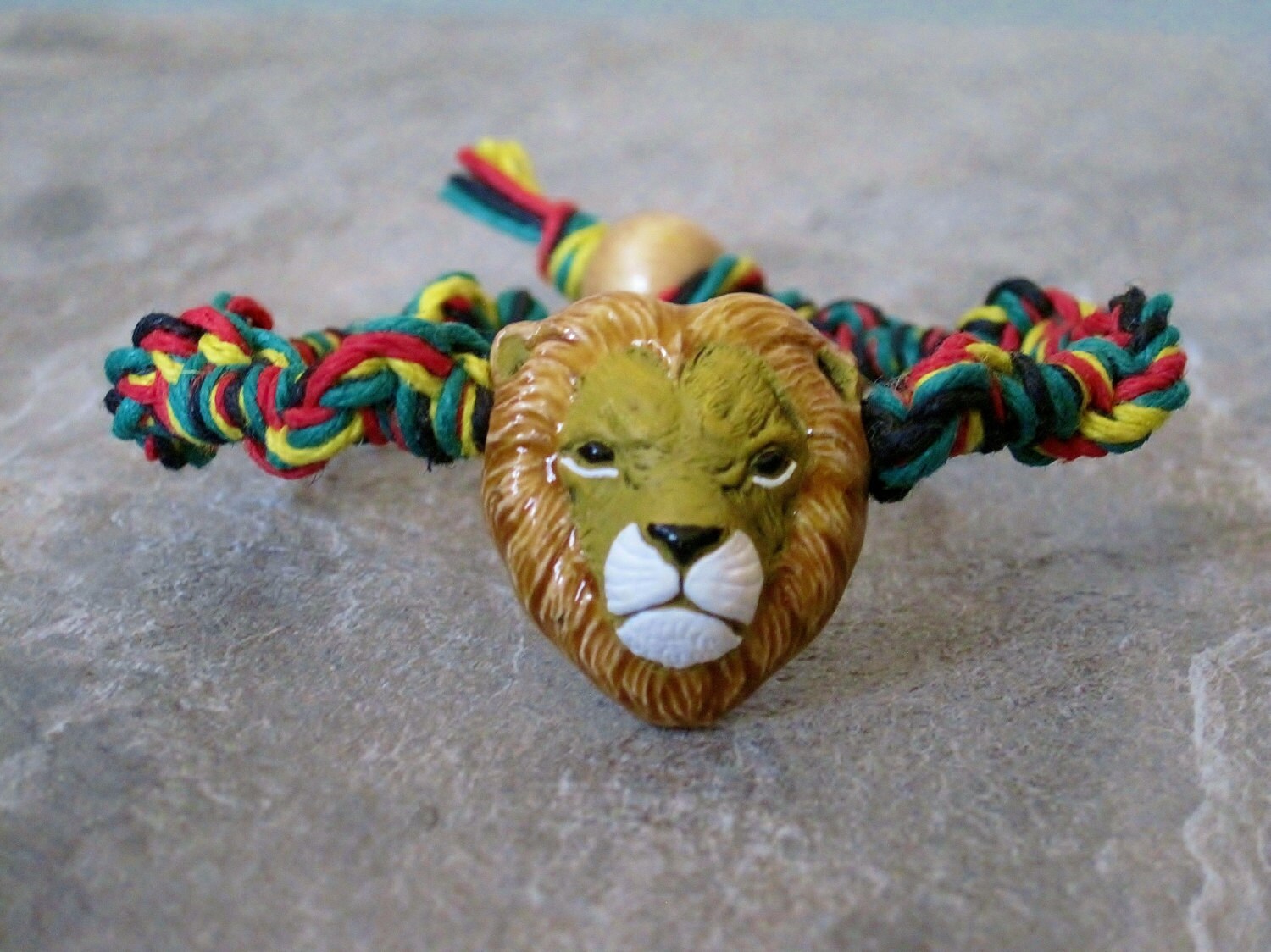 Lion Head Clay Bead Rasta Hemp Bracelet and Choker Set - Etsy