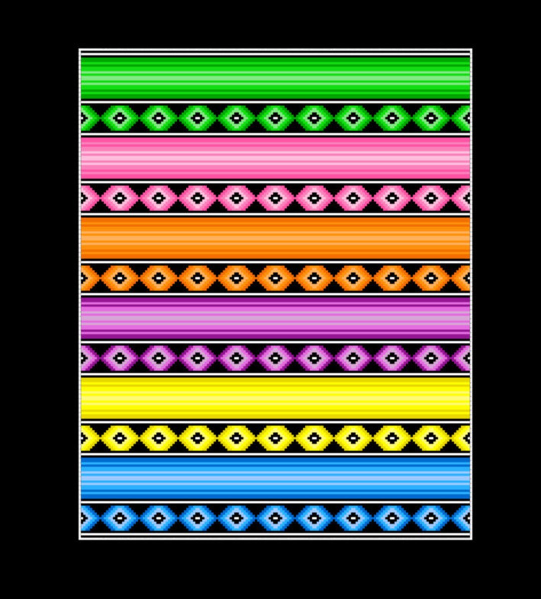 Rainbow Aztec Crochet, Southwest Crochet Graph , Crochet Graphgan ...