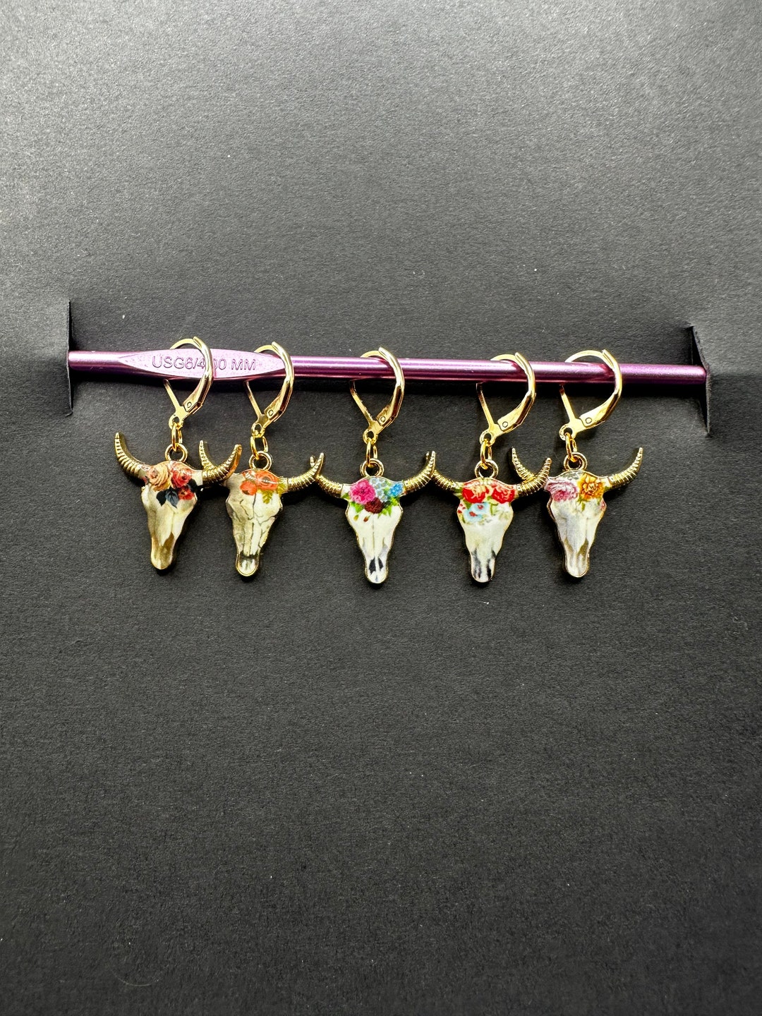 Stitch Markers, Bull Skull Stitch Marker, Knitting Stitch Markers ...