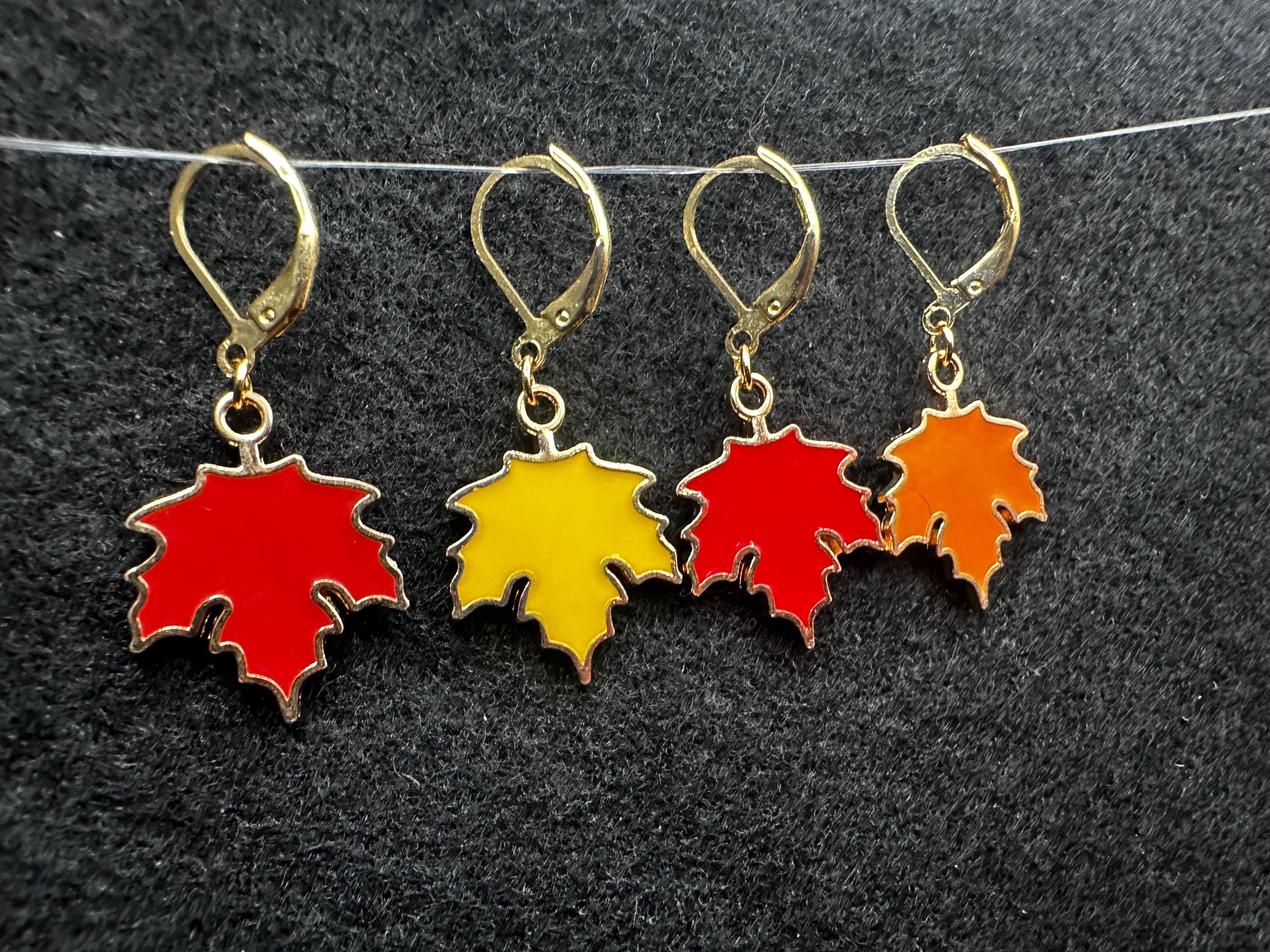 Stitch Markers, Fall Leaf Stitch Marker Set, Fall Knitting Stitch ...