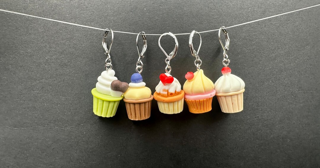 Stitch Markers Cake Charm, Cupcake Stitch Marker Set, Knitting Stitch ...