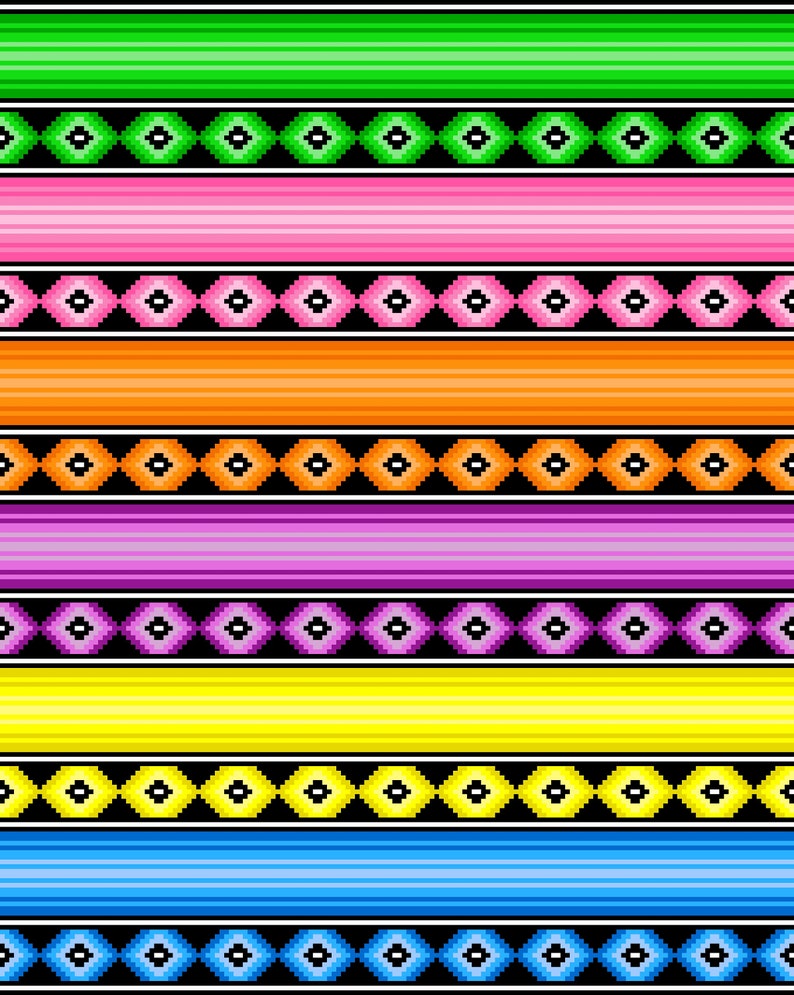 Rainbow Aztec Crochet, Southwest Crochet Graph , Crochet Graphgan ...