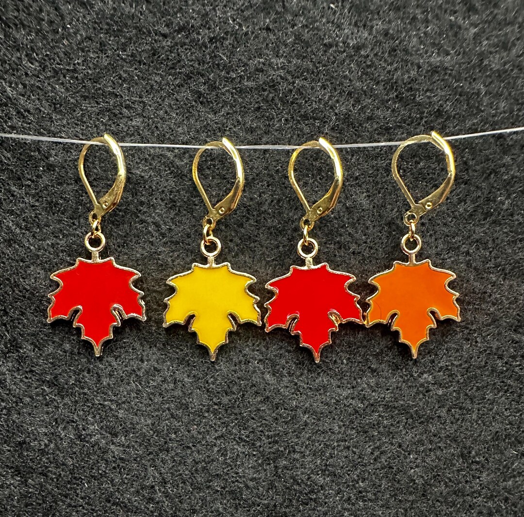 Stitch Markers, Fall Leaf Stitch Marker Set, Fall Knitting Stitch ...