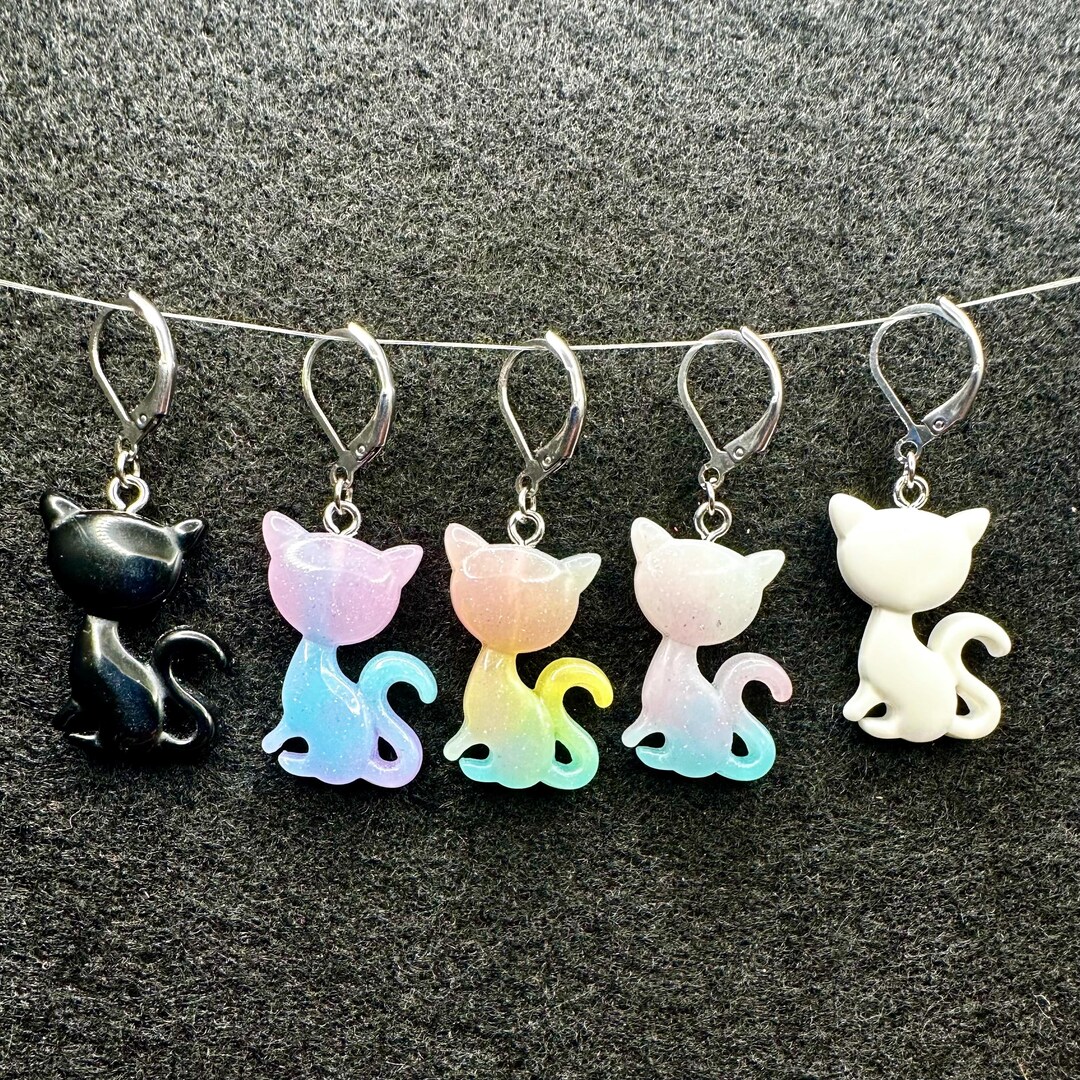 Stitch Markers , Cute Cat Stitch Marker Set, Cat Stitch Markers ...