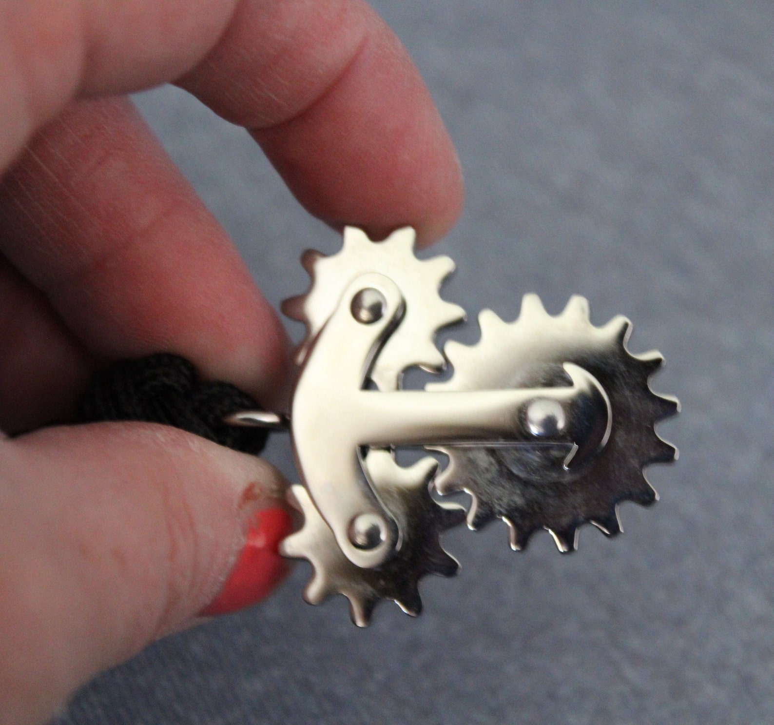 Kinetic Fidget Necklace Steampunk Turning Gear Stainless - Etsy