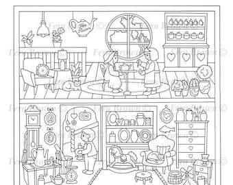 dollhouse coloring sheet