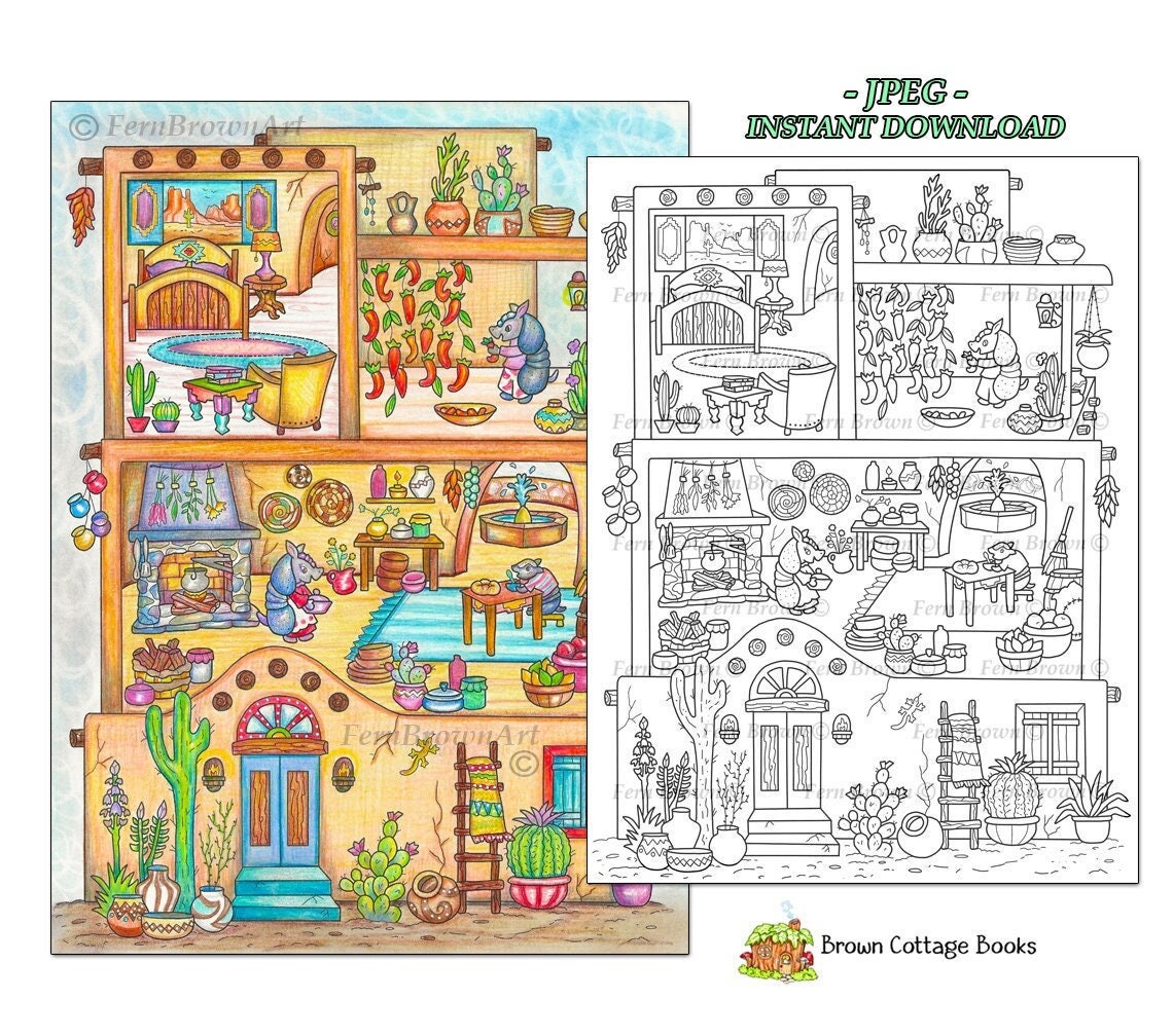 Armadillo Burrow Animal Coloring Page Instant Download Printable File ...