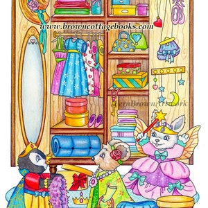 Bunny Dress up Coloring Page Instant Download Printable File Line Art ...