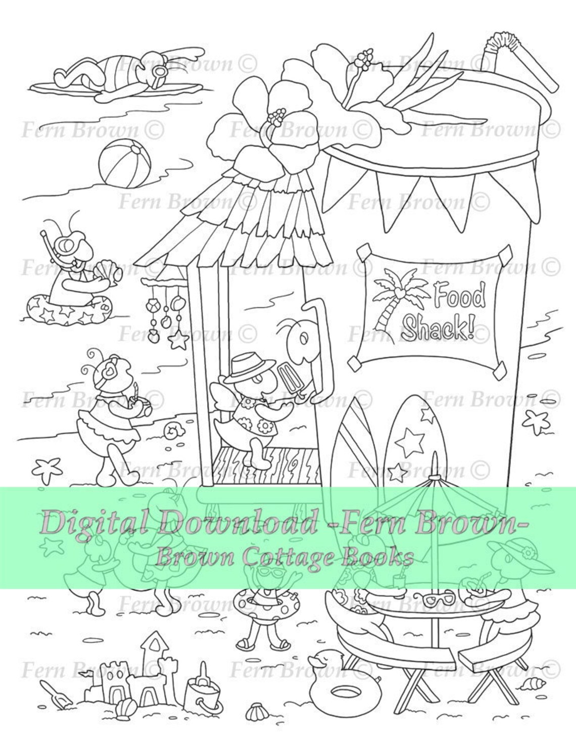 Bug Coloring Page Food Instant Download Insects Coloring | Etsy Australia