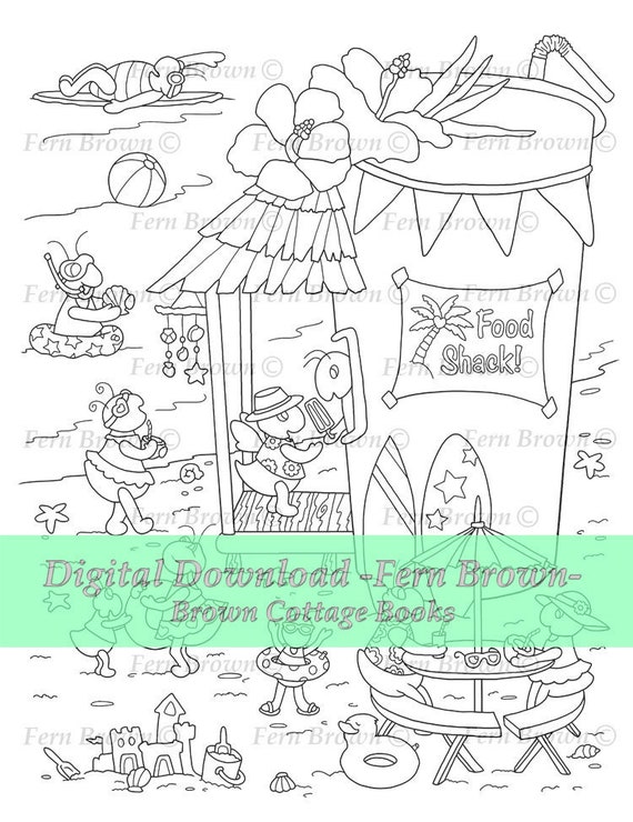 Bug Coloring Page Food Instant Download Insects Coloring - Etsy
