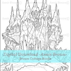 Ice Palace Frozen Castle Coloring Page, Printable Hand-drawn Winter ...